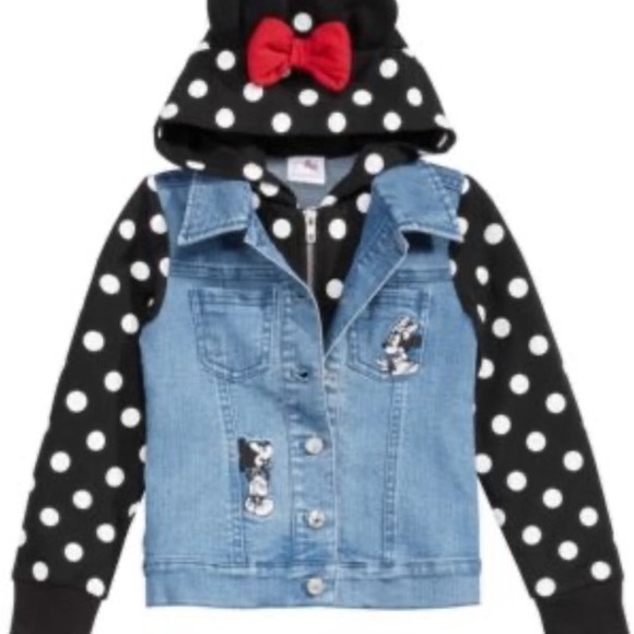 Disney | Jackets & Coats | Disney Minnie Mouse Layered Look Denim ...